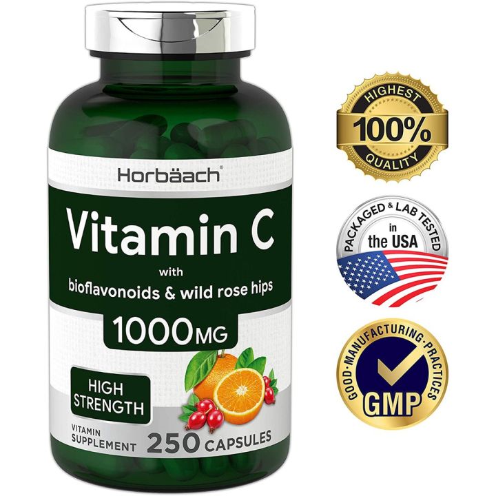 (BISA COD) Horbaach Vitamin C 1000mg isi 250 kapsul USA ORIGINAL ...