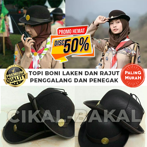 TOPI BONI LAKEN DAN RAJUT SD SMP SMA PENGGALANG DAN PENEGAK BISA COD ...