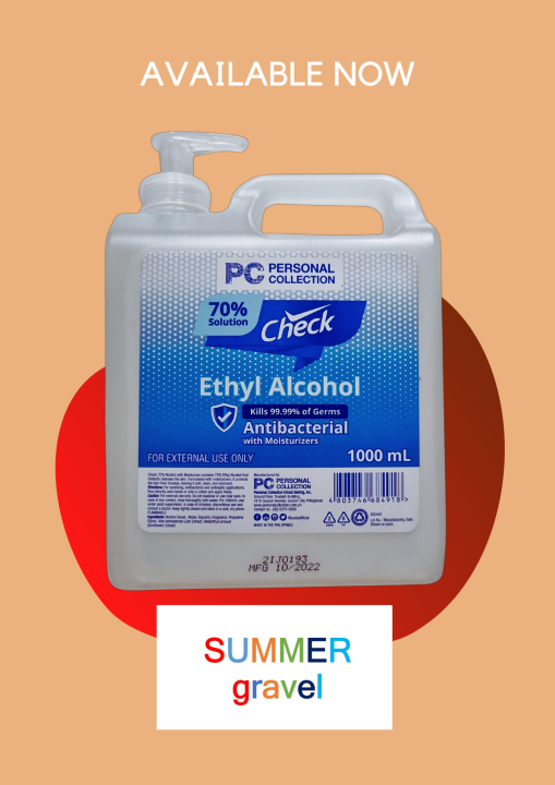 Check 70% solution ethyl alcohol in 1000 ml. packaging by Personal ...