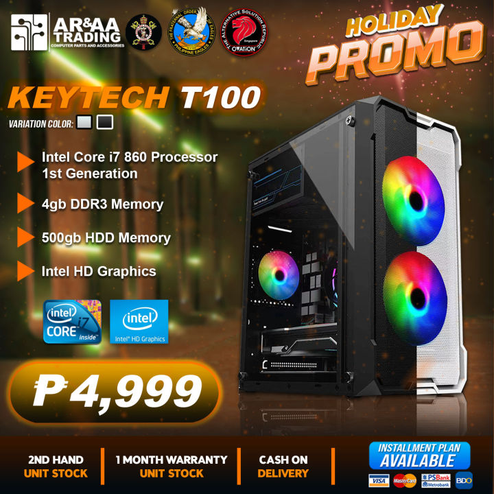 System Unit CPU Keytech T100-Intel Core i7 860 Processor- 4gb 500gb HDD ...