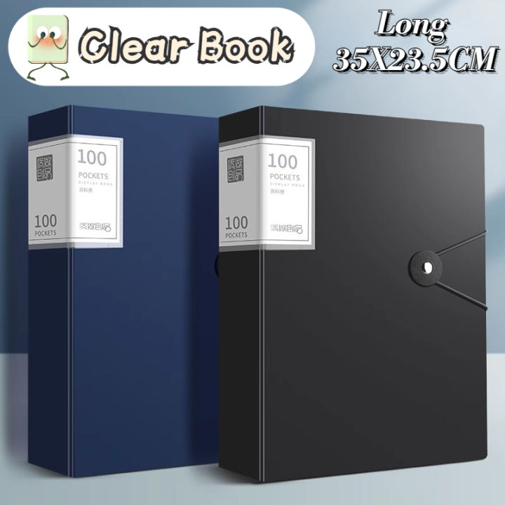 Long Size Clear Book File Organizers Transparent Inner Page Large Capacity Display Book ...