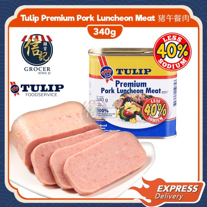 LESS SODIUM Tulip Premium Pork Luncheon Meat 340g 特级午餐猪肉-丹麦制造 Grocery ...