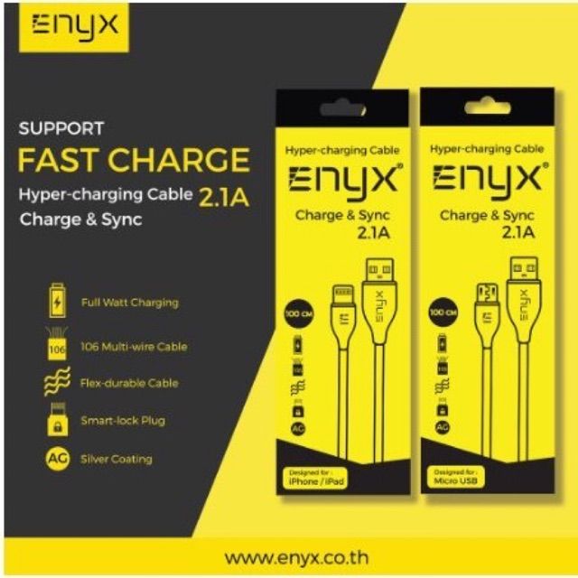 ⚡ สายชาร์จ Enyx USB Hyper-Charging Cable Mic Iphone Type-C | Lazada.co.th