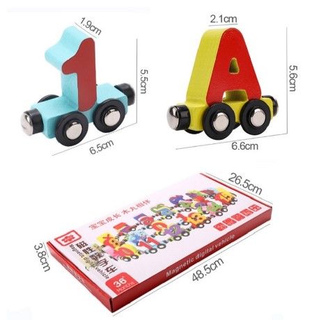 ESSE Alphabet Magnet Train Numbers Magnetic Car Fun Learning ...