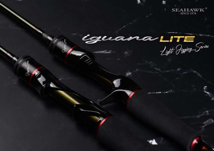 SEAHAWK IGUANA LITE SOLID CARBON 24T JIGGING ROD SPINNING AND BAIT ...