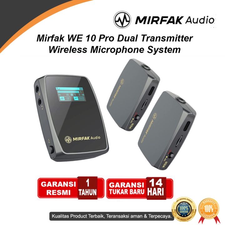 Mirfak WE 10 Pro Dual Mic Transmitter Wireless Microphone System ...