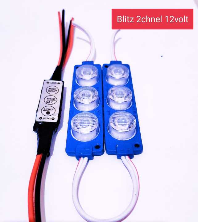 Modul kedip blitz pesawat black 2 channel 12v watt besar flip flop ...