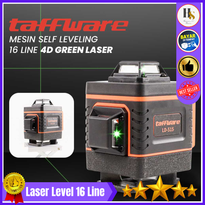 COD Taffware Mesin Self Leveling 16 Line Green Laser 4D with Remote ...