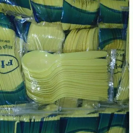 SENDOK MAKAN PLASTIK WARNA KUNING MUDA MEREK FIM HARGA 1 PACK ISI 25 ...