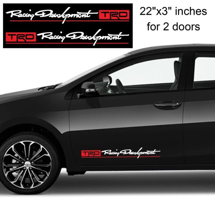 2pcs TRD Racing Development Car Sticker Waterproof for toyota (white ...