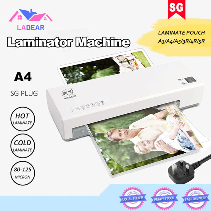 {SG} A4 Laminator Machine with SG Plug Laminating Sheet Laminate Sheet 100 Mic Hot Cold ...