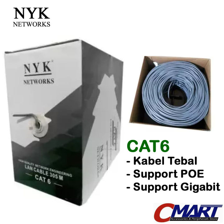 NYK Kabel LAN UTP CAT 6 1 Box Roll dus 305 Meter CAT6 - NYK-CAT6-UTP ...