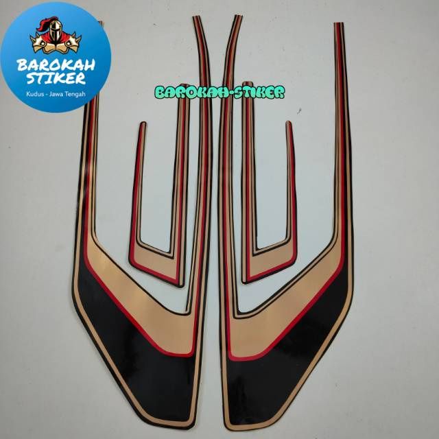 Striping stiker motor honda GL100 GL 100 K Hitam Gold 1990 list body ...