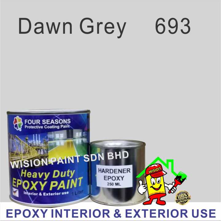 dawn grey 693 1L ( 1 Liter ) Four Seasons / New Epoxy Floor Paint ...