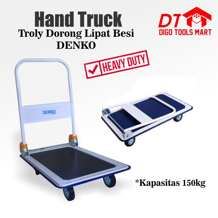 Hand Trolly Lipat Model Besi 150kg Hand Truck Troli Denko | Lazada ...