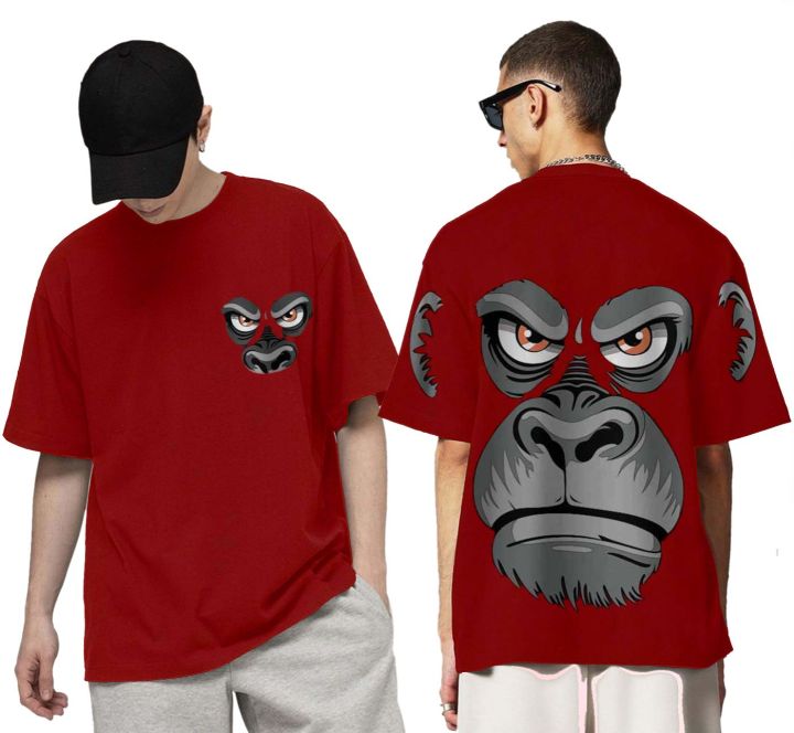 T-SHIRT KAOS GAMBAR KINGKONG MERAH - MONKEY - GORILA - DISTRO PRIA ...