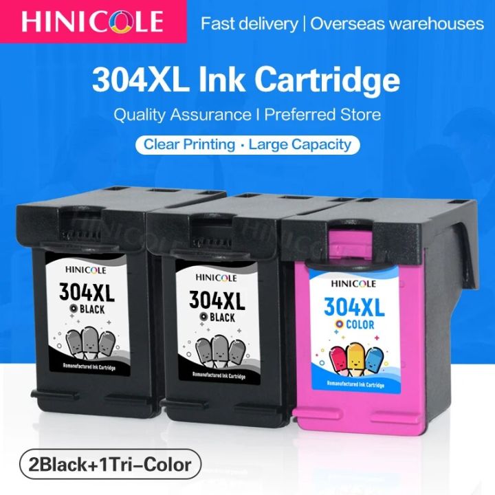 HINICOLE 2BK1C 304 XL Ink Cartridge For HP 304XL For HP Deskjet 3700 ...