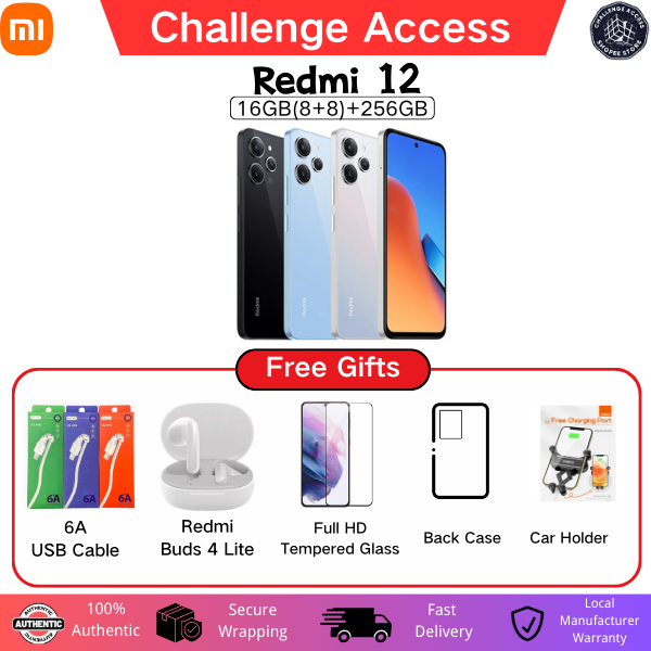 Redmi 12 16GB(8GB+8GB RAM +256GB ROM) l Xiaomi Malaysia Original l 50MP ...