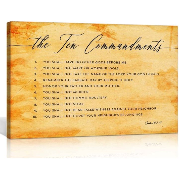 mechee Ten Commandments Bible Verse Wall Art Bible Verse Posters for ...