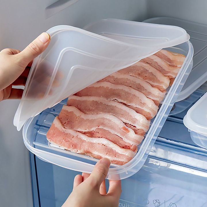 ANGY Plastic Airtight for Refrigera Freezer Meat Cold Cuts Bacon Box ...