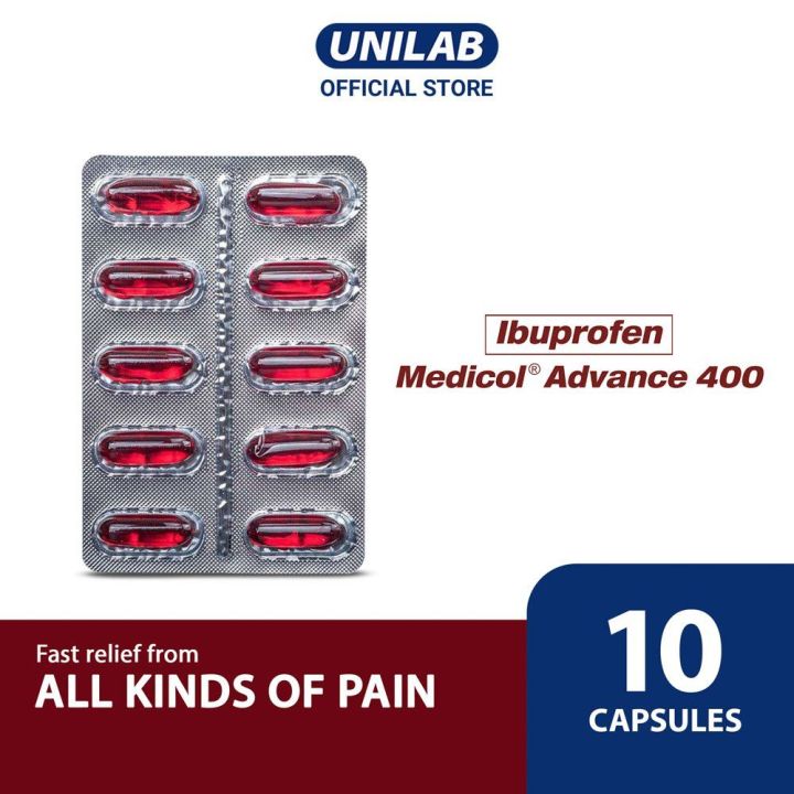 Unilab Medicol Advance 400 mg 10 Ibuprofen Capsules - For Fast Relief ...
