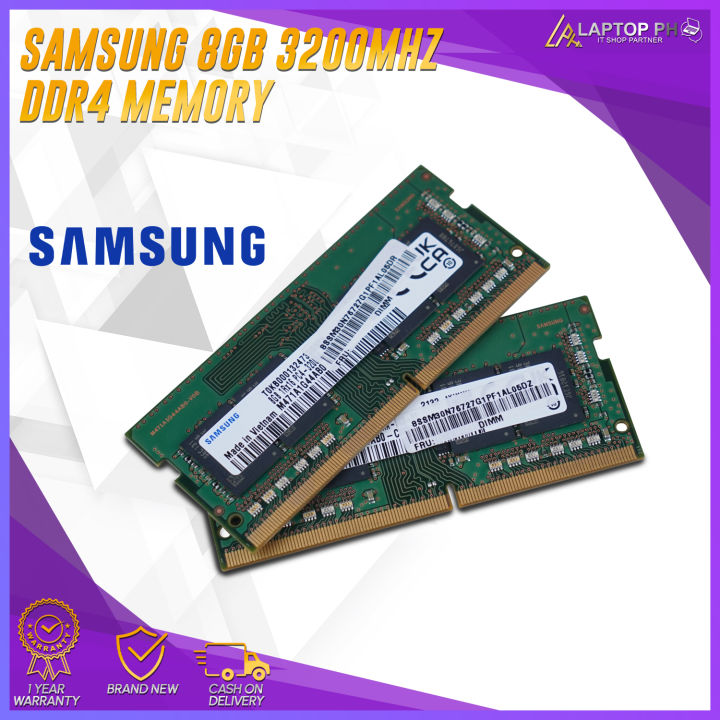 Samsung 8GB DDR4 3200MHz Laptop Rams | DDR4 8GB 1Rx16 PC4-3200AA-SC0-11 M471A1G44AB0-CWE ...