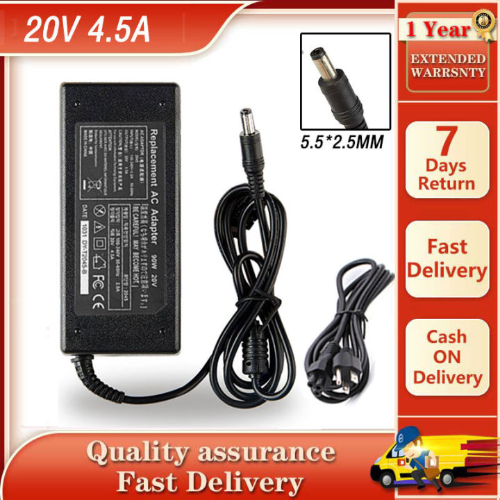 20V 4.5A 90W 5.5*2.5MM AC Adapter For Lenovo G475 G580 G455 G460 G450 ...