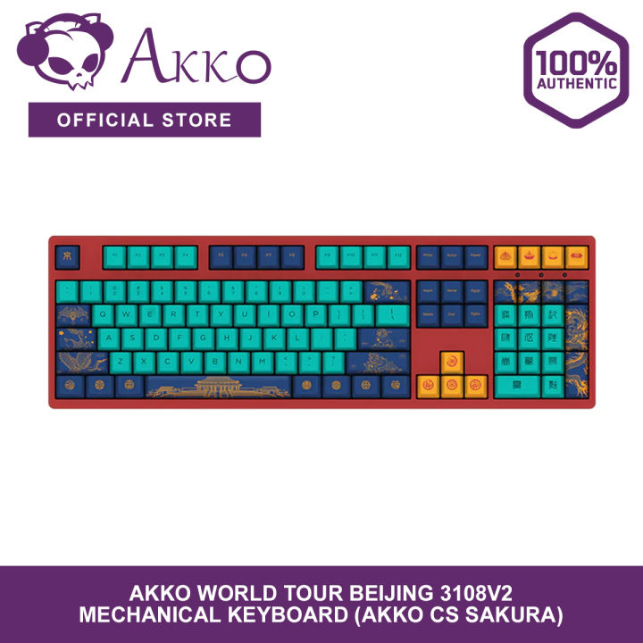 Akko World Tour Beijing 3108V2 Mechanical Keyboard (Akko CS Sakura ...
