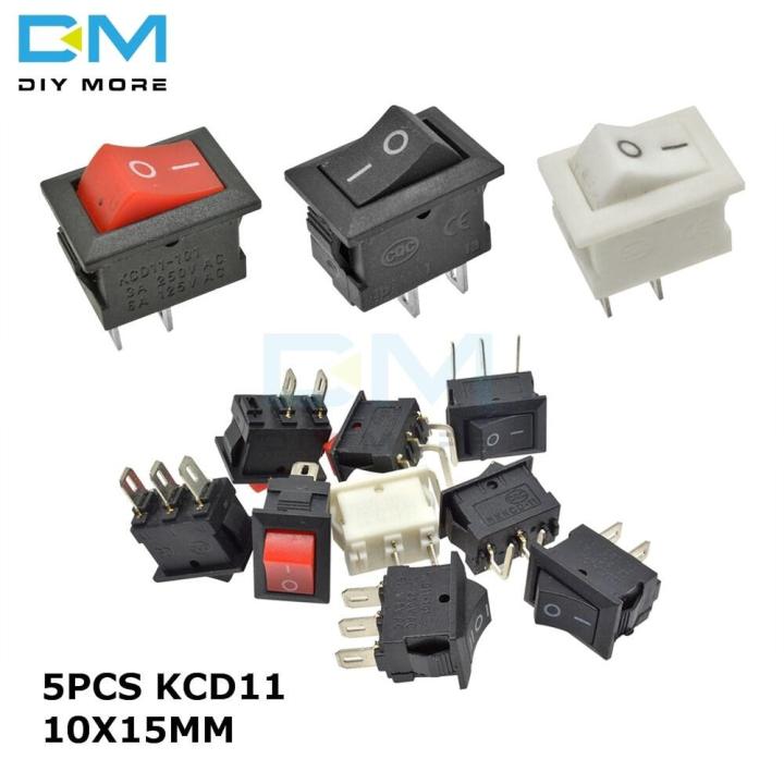 diymore 【5PCS】 KCD1 3A 250V 10*15MM 2pin 3Pin ON-OFF 10X15mm Small Boat ...
