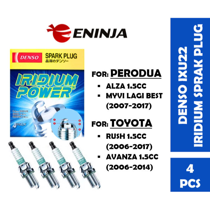 【100% ORIGINAL】DENSO Iridium Power IXU22 Spark Plug For Perodua Myvi ...