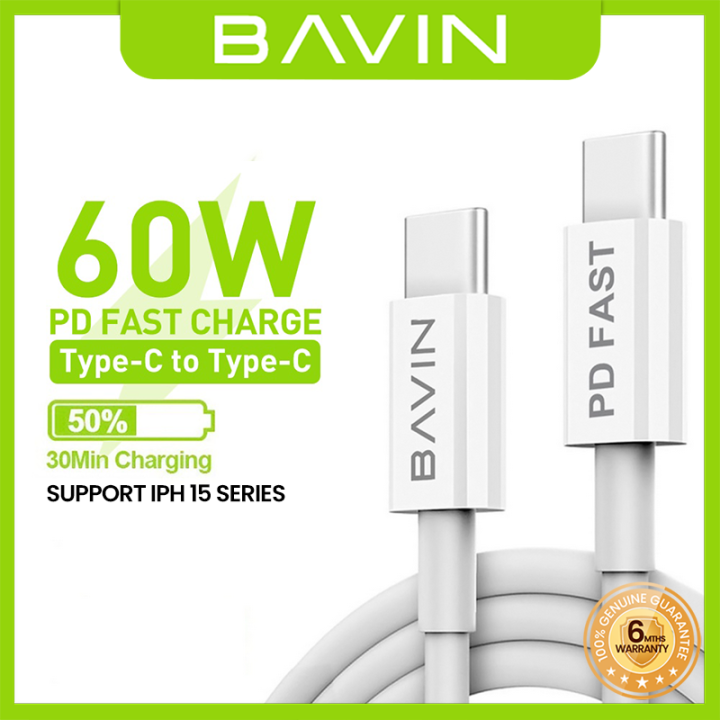 BAVIN CB179 3A 60W PD Type-C Fast Charging Data Cable 1 Meter USB Type ...