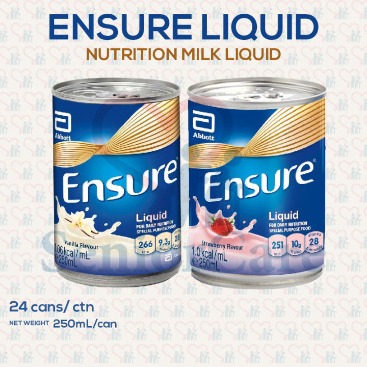 [Carton of 24] Ensure Liquid 250ml - Original Vanilla Strawberry ...