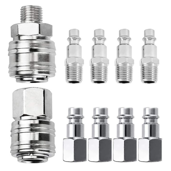 Pack of 10 Euro Compressed Air Coupling 1/4 Inch BSP Quick Coupling for ...