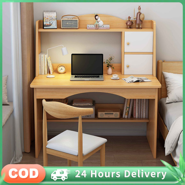 Computer Desk Desktop Study Table with Drawer and Shelves Office ...