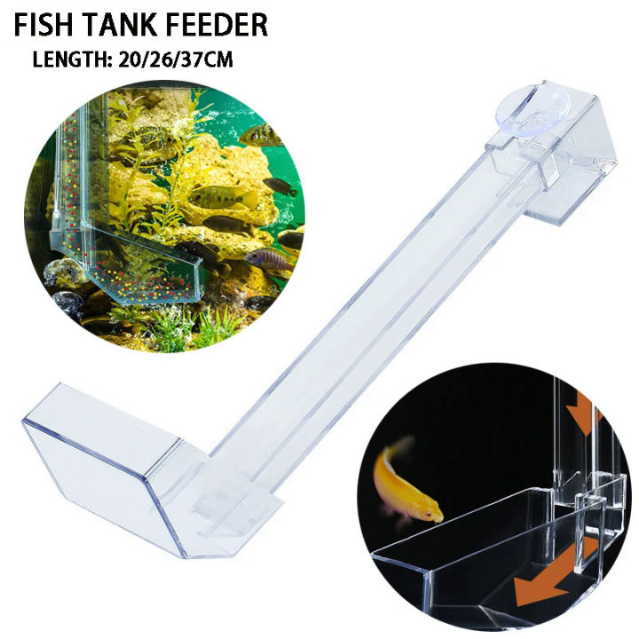 Aquarium fish feeding tube Acrylic transparent assembly fish shrimp ...