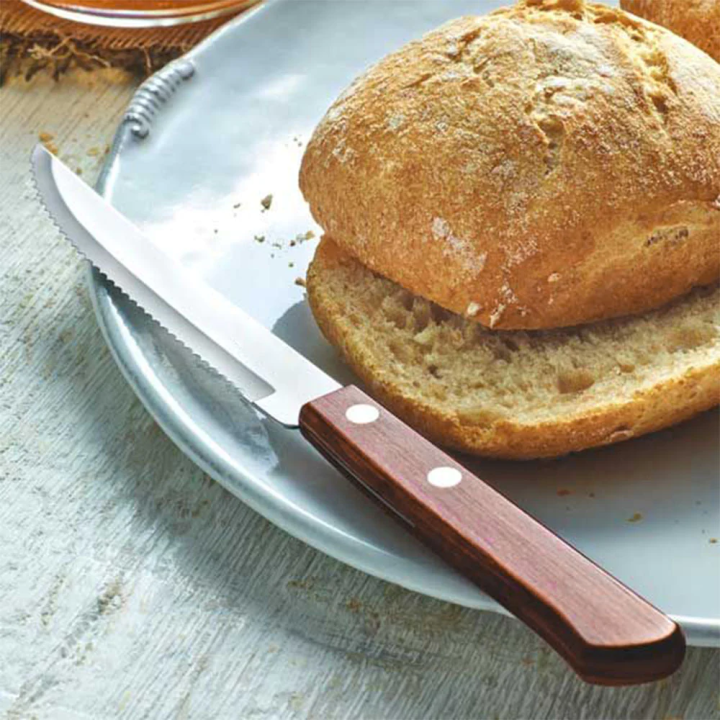 small Bread knife with stainless steel wooden handle(20cm) | Lazada PH