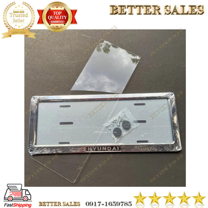1PC HYUNDAI Car Plate Cover Deflector Chrome Plate License Frame Cover ...