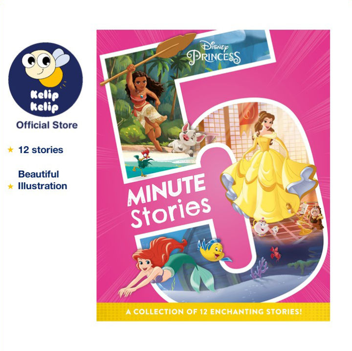 Disney Princess Bedtime Stories Collection Book With 12 Stories For