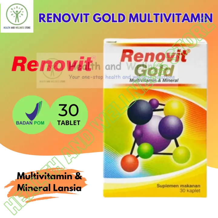 RENOVIT GOLD MULTIVITAMIN BOTOL 30 KAPLET 30 TABLET UNTUK LANJUT USIA ...
