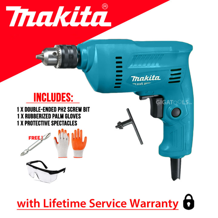 Makita MT M0600B Hand Drill 3/8" (10mm) (350W) with FREE Double Ended PH2 Magnetic Screw Bit ...