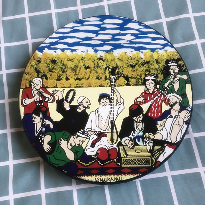 Xinjiang style 12 Muqam cowhide painted tambourine national musical ...