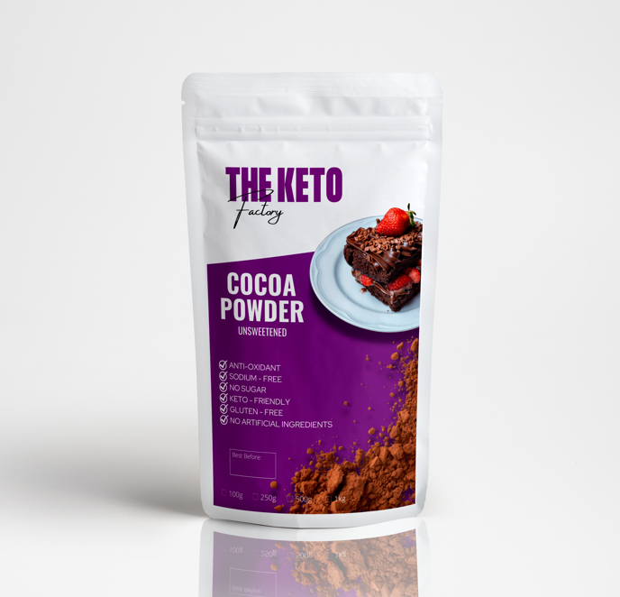 The Keto Factory Cocoa Powder Unsweetened Pure Natural (100g, 250g ...