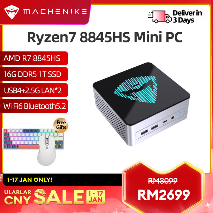 Hot Sale Machenike Mini PC GTX AMD Ryzen7 8845HS 16G DDR5 RAM 1T SSD ...