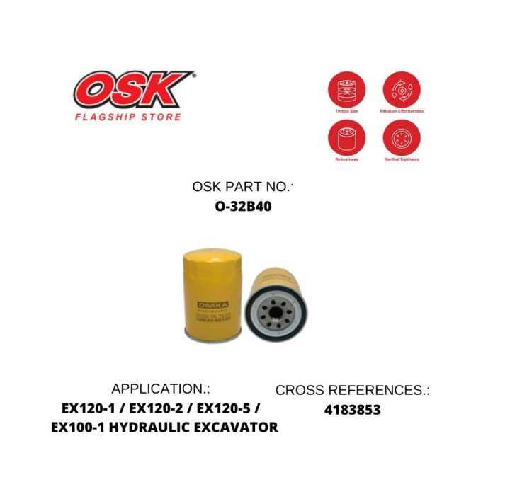 OSK OIL FILTER for EX120-1 / EX120-2 / EX120-5 / EX100-1 HYDRAULIC ...