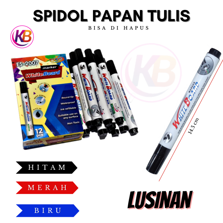 Per Pak (12 Pcs) Spidol Papan Tulis - Spidol White Board - Bisa di ...