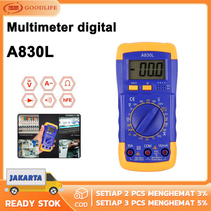 （dalam Stok, Dikirim Dari Jakarta ）Mini Digital Multimeter A830L AC/DC ...