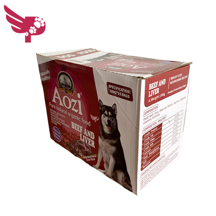 Aozi Dog Wet Food 100g x 15 bags - Beef & Liver Flavor - sold per box ...