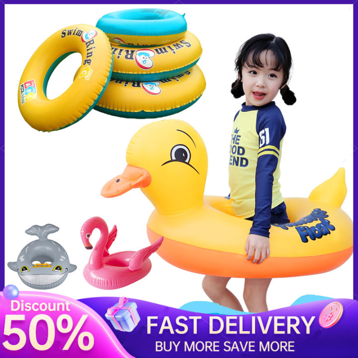 【Double Air Chambers】Inflatable Swim Ring for Adults & Kids - Thickened ...