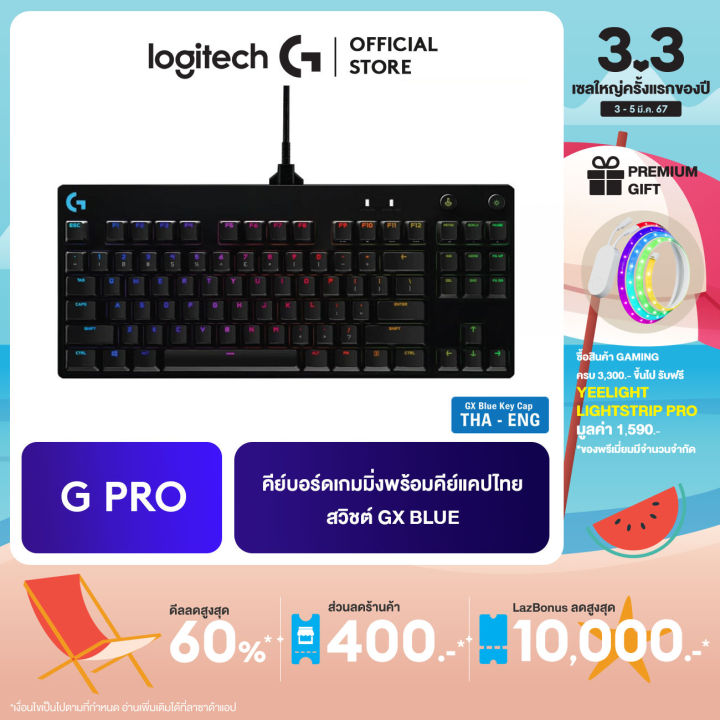 Logitech G Pro Gaming Keyboard GX Blue คีย์บอร์ดเกมมิ่ง พร้อม Key Cap ...