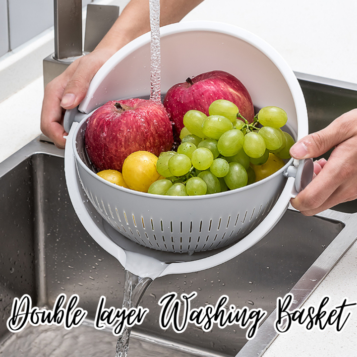 Multipurpose Round Kitchen Strainer Washing Draining Pasta Fruits ...
